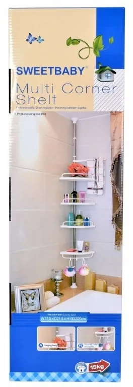 Kúpeľňová polica rohová biela | BIANO