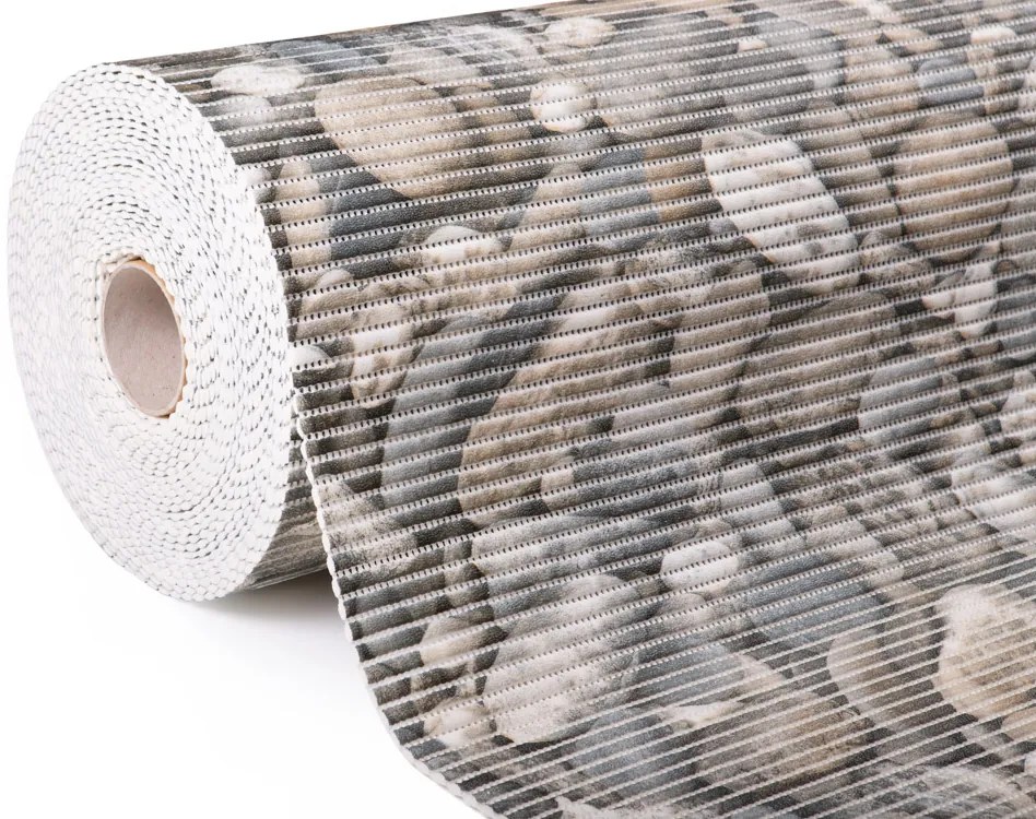 Kúpeľňová penová rohož / predložka PRO-001 Kamene - sivá - metráž šírka ...