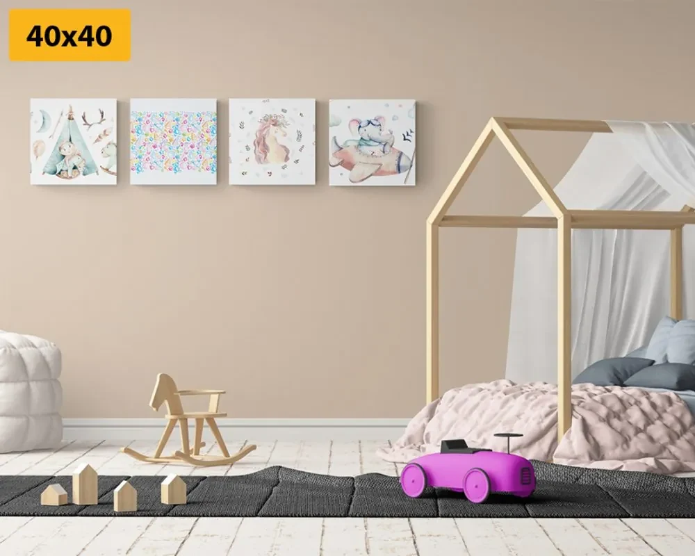 Set obrazov pre deti v pastelových farbách | BIANO