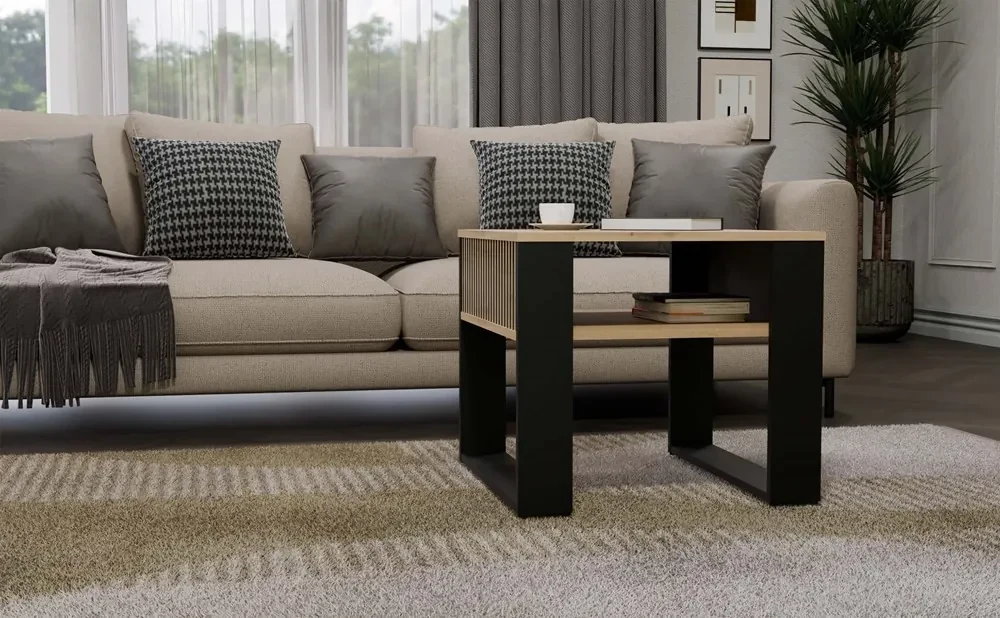 Konferenční stolek Lawa Modern 2P MINI SLIM dub artisan/černý | BIANO