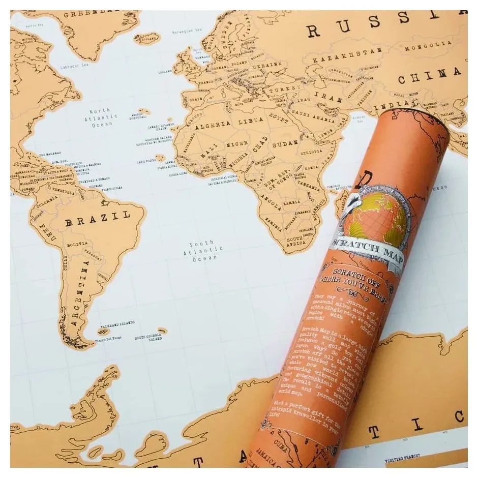Stieracia nástenná mapa sveta Ambiance Scratch Map | BIANO