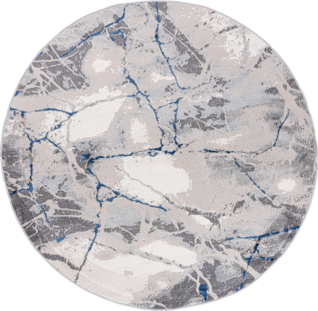 TA Koberec R216B L_GRAY/D_BLUE PORTLAND KOLO Rozmer: 100x100 cm | BIANO