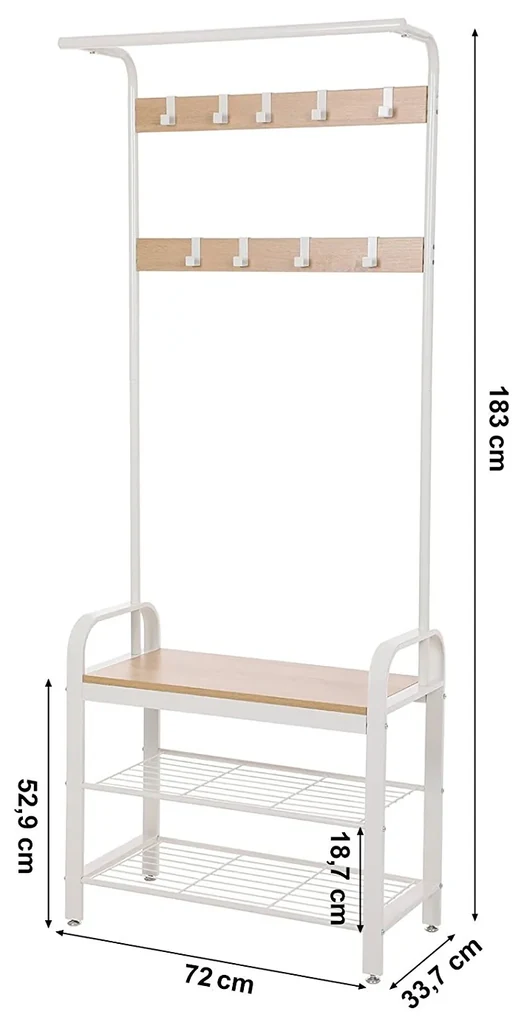 Vešiak do predsiene Iono biely | BIANO