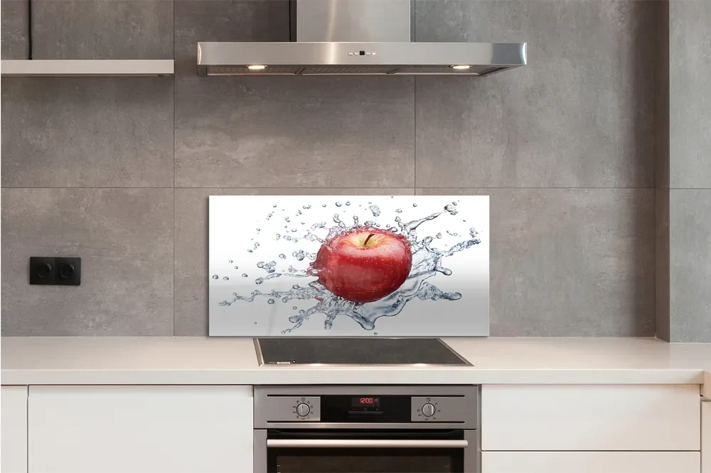 Sklenený obklad do kuchyne Červené jablko vo vode 120x60 cm | BIANO
