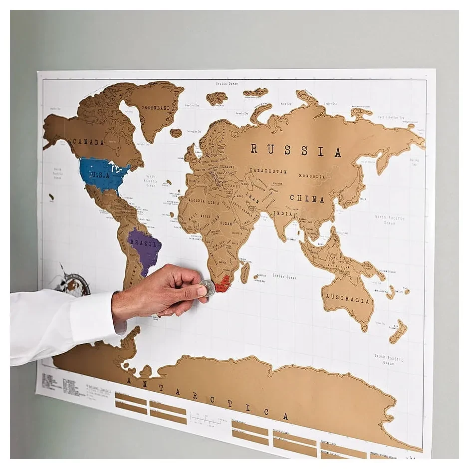 Stieracia nástenná mapa sveta Ambiance Scratch Map | BIANO