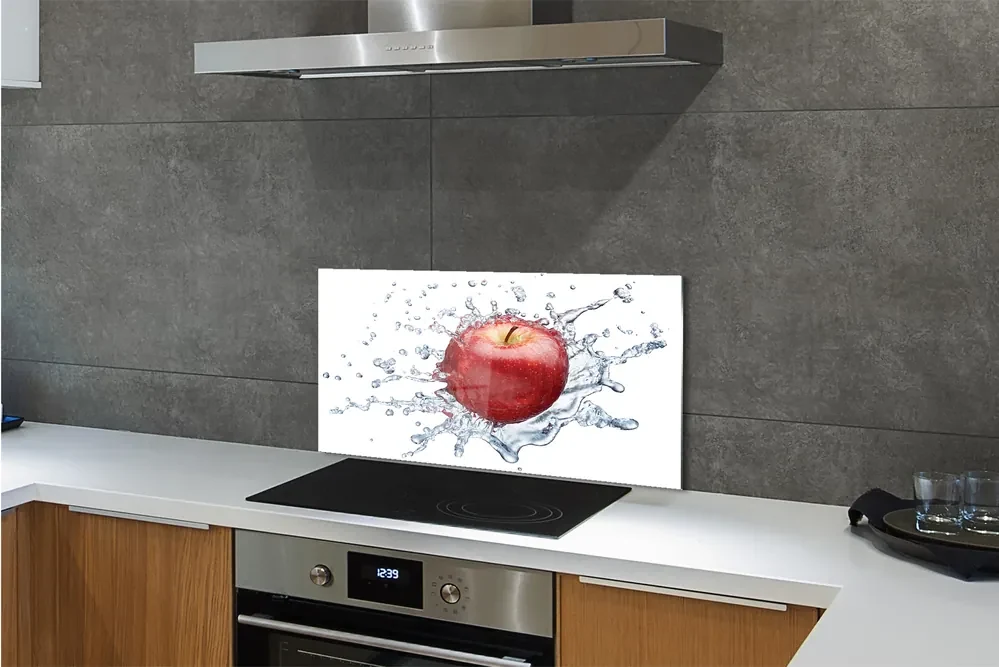 Sklenený obklad do kuchyne Červené jablko vo vode 120x60 cm | BIANO