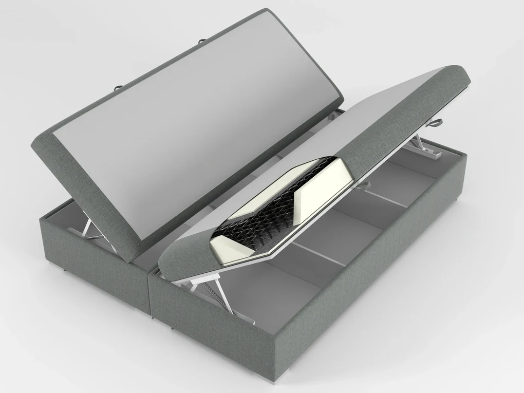 Manželská posteľ Boxspring 180 cm Axel (tmavomodrá) (s matracom a úl ...