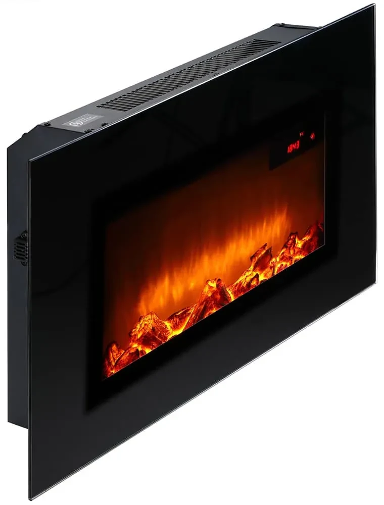 Elektricky nástenný krb - čierny | BIANO