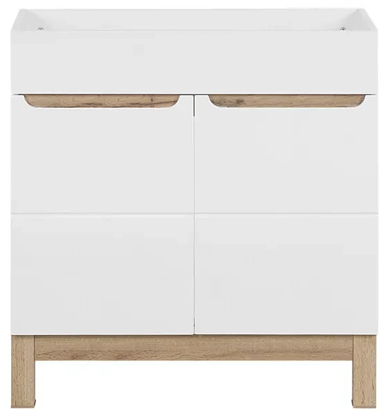 Skrinka pod umývadlo Bali so zápustným umývadlom 60 cm biela/dub wotan ...