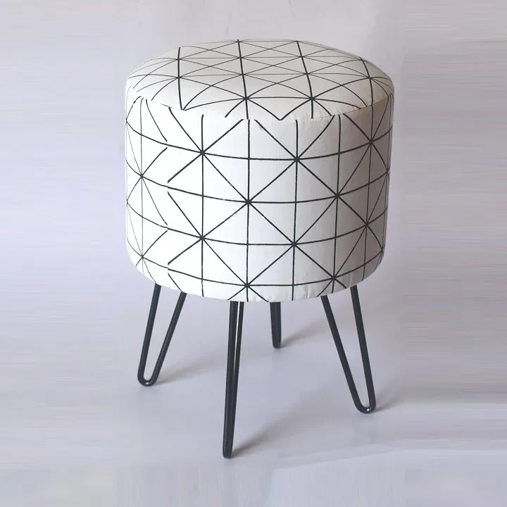 Taburetka Lana - biela / čierna potlač / čierna | BIANO