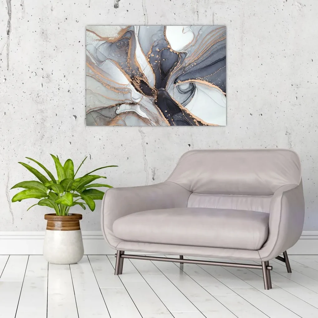Obraz - Šedý mramor (70x50 cm) | BIANO