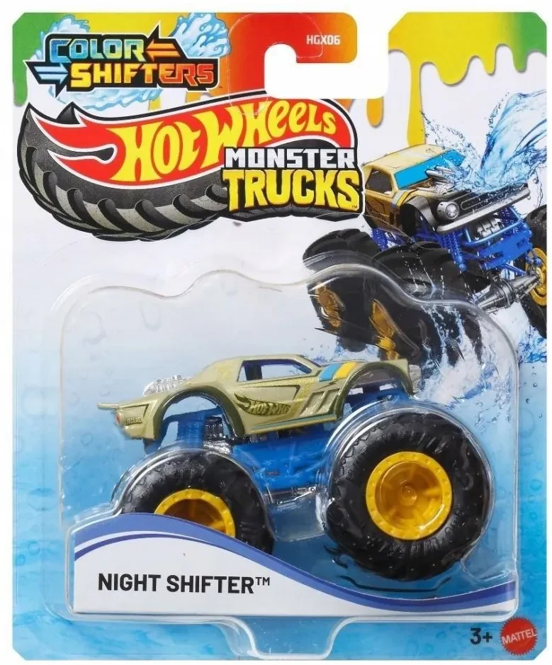 Mattel Hot Wheels Monster Trucks Color Shifters Night Shifter Vehicle ...