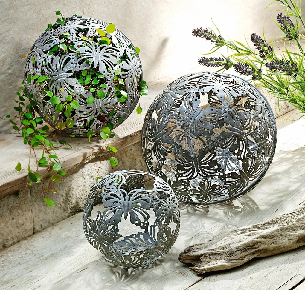 Dekoračné gule Motýľ, súprava 3 ks | BIANO