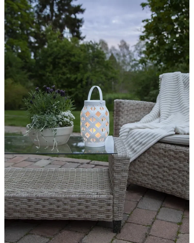 Biely lampáš Star Trading Flame Lantern, výška 23 cm | BIANO
