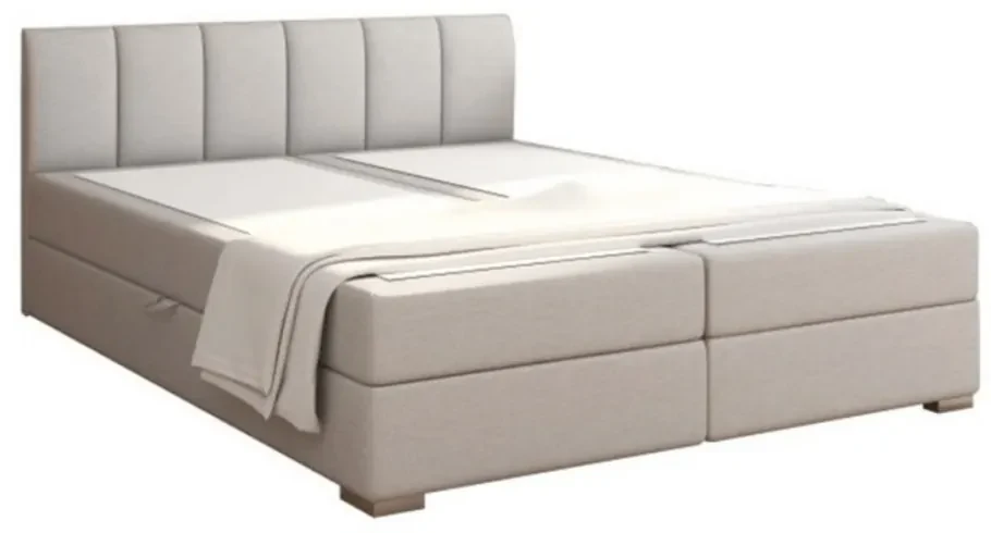 Manželská posteľ Boxspring 180 cm Rhoni (svetlosivá) (s roštom ...