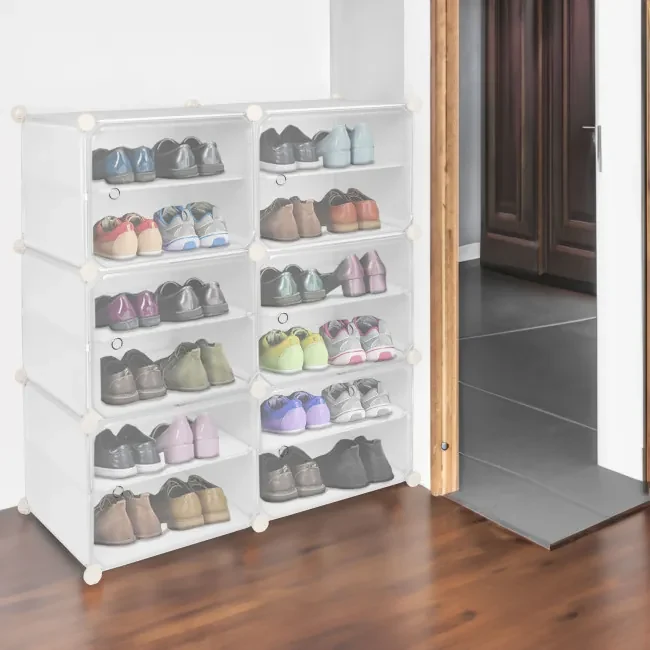 Úložné boxy na topánky PETRA biele | BIANO