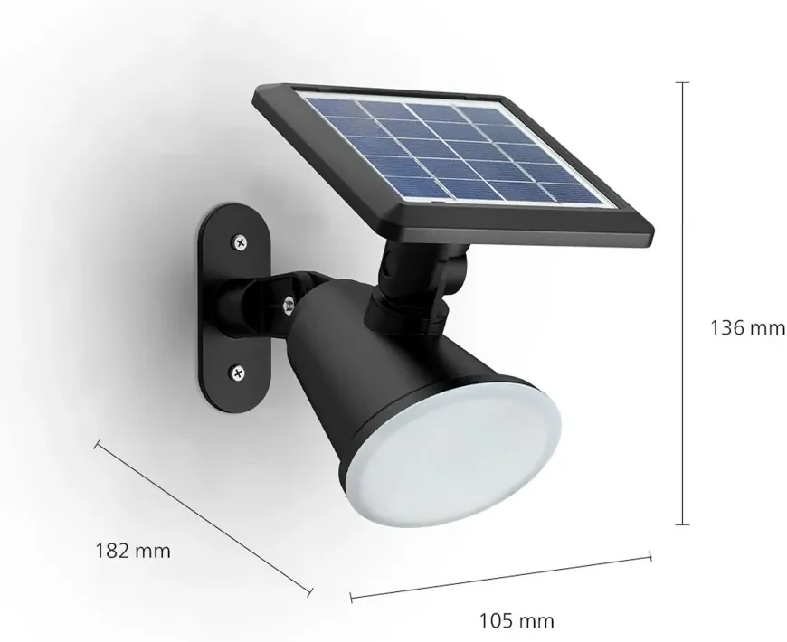 Záhradné nástenné svietidlo Solárne vonkajšie fasádne svietidlo LED 1,4 ...