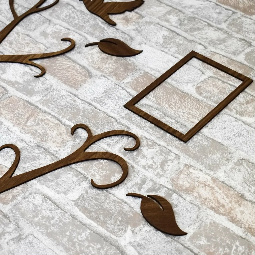 DUBLEZ | Drevený rodostrom s fotorámikmi na stenu | BIANO