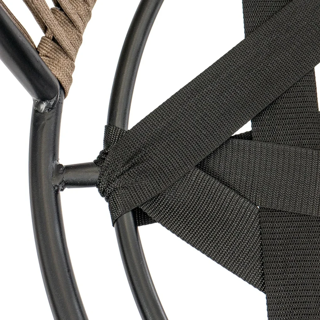 Závesné hojdacie kreslo Lutna - hnedá / krémová | BIANO