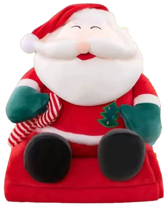 Plyšový SANTA 25 x 55 cm s detskou dekou 110 x 170 cm vo vnútri červený | BIANO